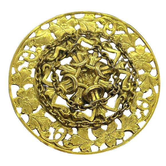 freirich | Jewelry | Freirich Signed Vintage Large Gold Tone Ornate ...
